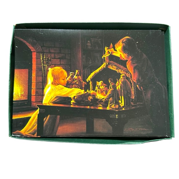 Holiday | Vintage Christmas Cards 18 Fireside Children Nativity Scene ...